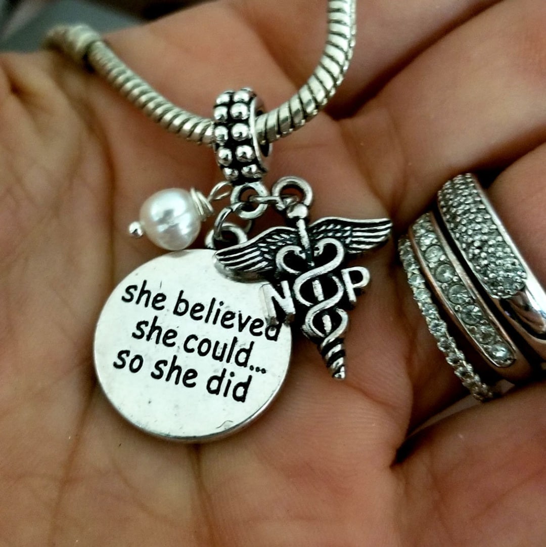 NP Nurse Practitioner Gift Charm Bracelet Necklace Keychain With Fresh ...