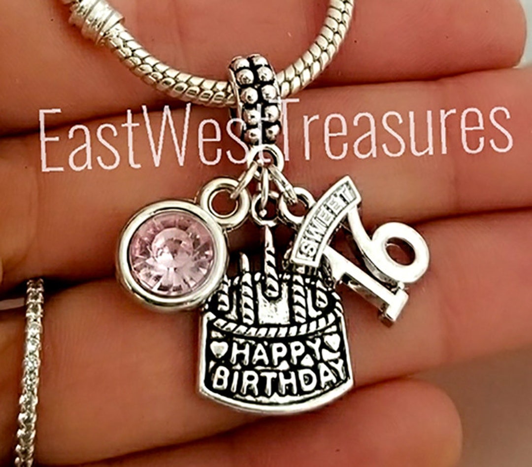 Personalized Sweet 16 16th Birthday Charms Bracelet Necklace Keychain ...