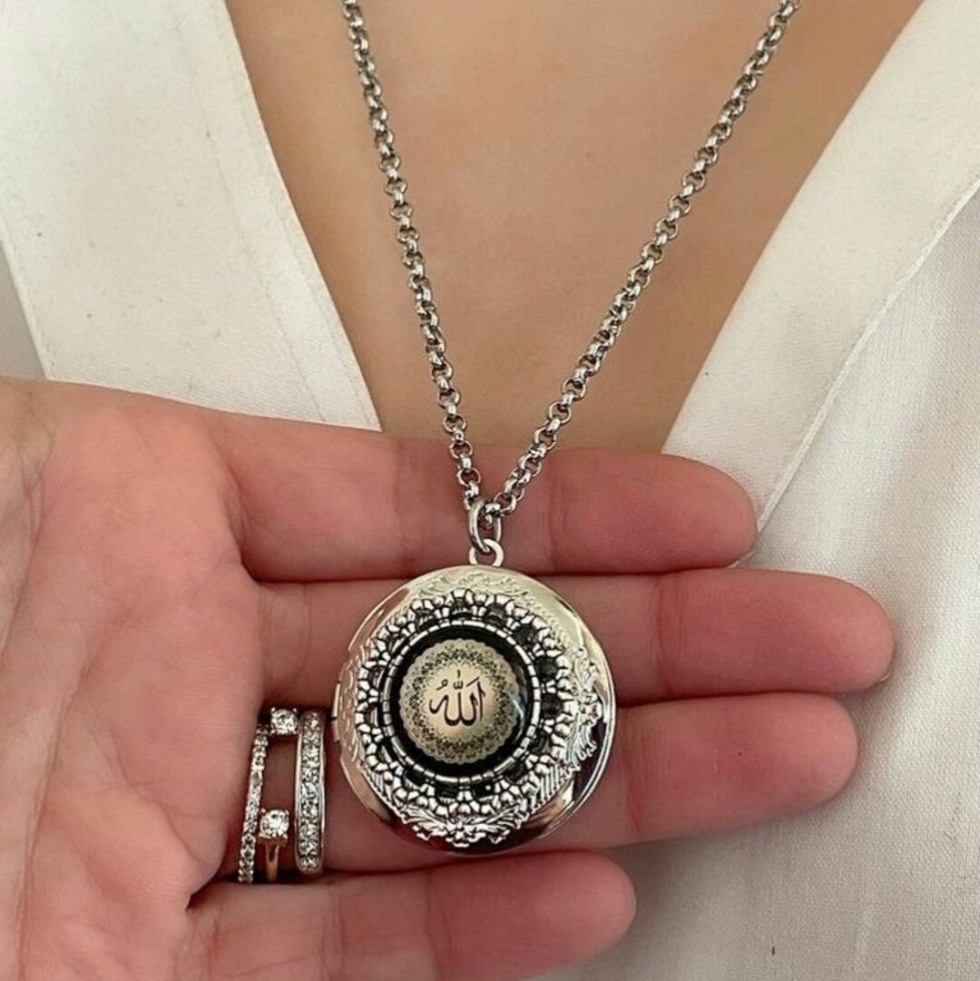 Bismila Allah Arabic Locket Necklace With Custom Photo Picture Islamic ...