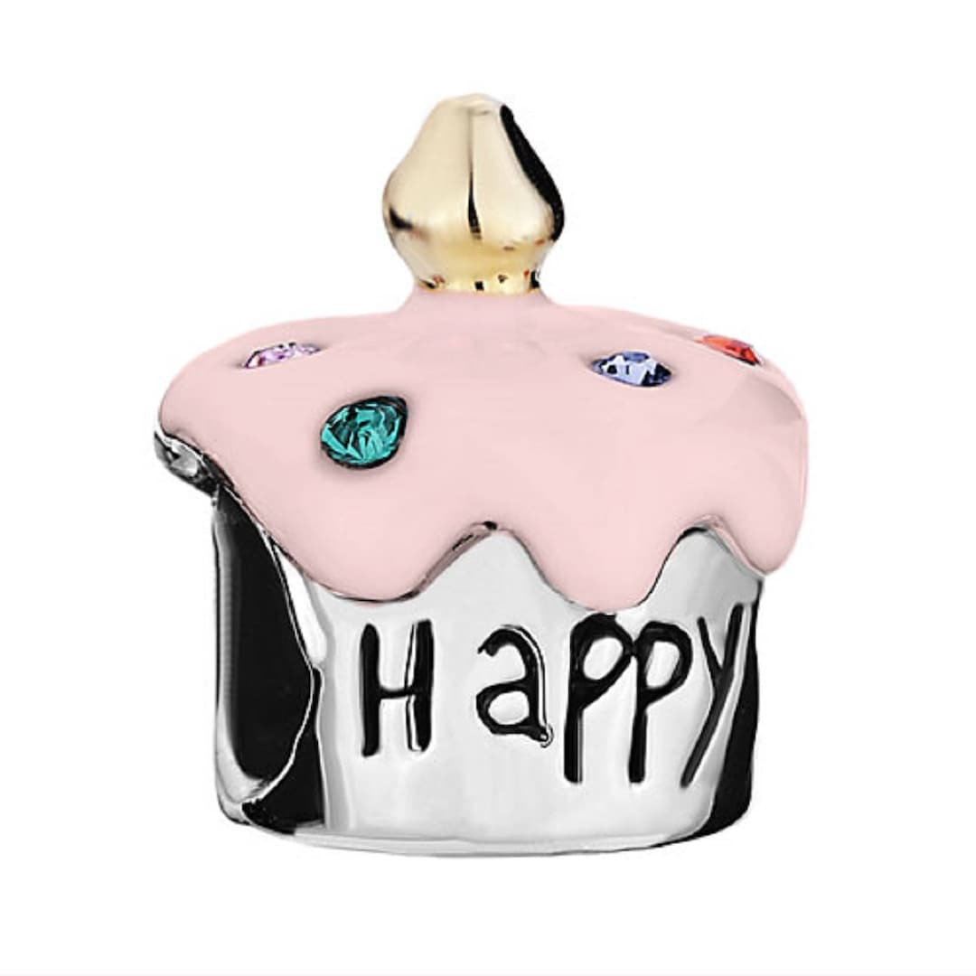 Charm for Pandora Happy Birthday Cake Cupcake Charm Bead With Sprinkles ...