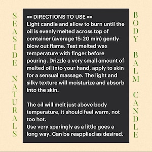 Organic Body Balm Candle With Shea or Cocoa Butter, Kissable Vegan ...