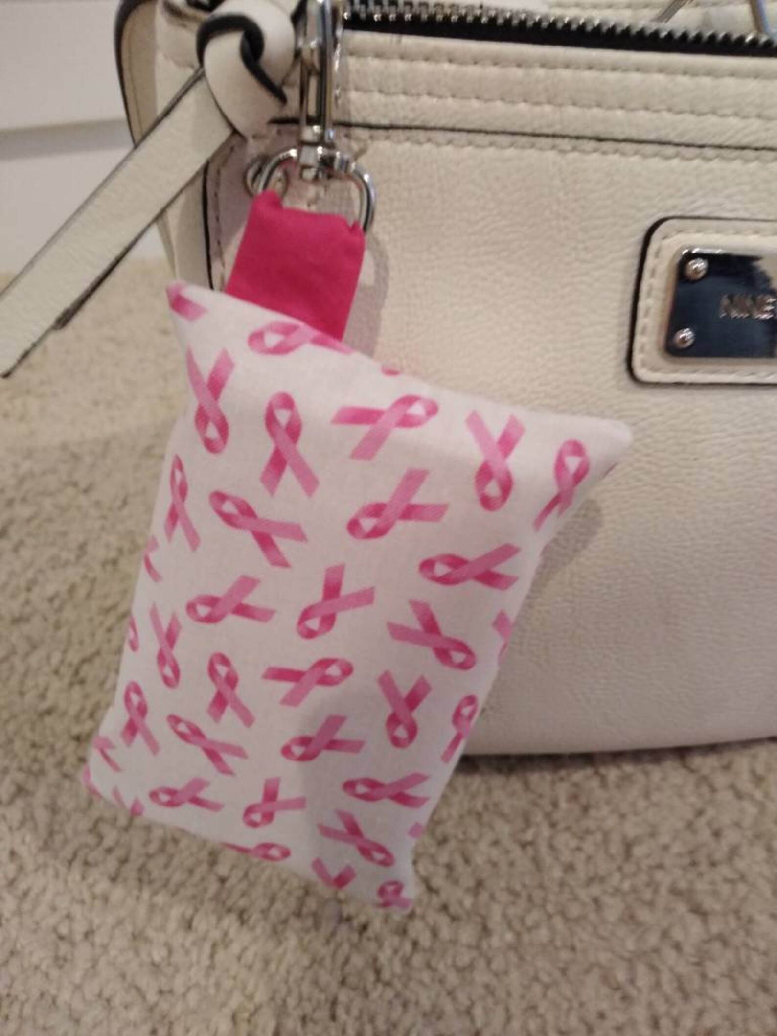 Breast Cancer Awareness Tissue Holder W/ Lobster Swivel Clasp ...