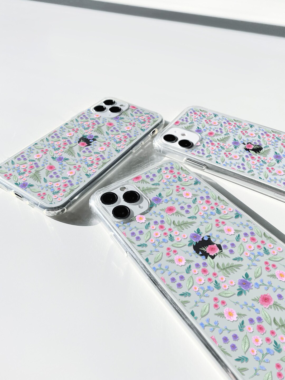 Floral Clear Phone Case | Aesthetic Botanical Phone Cover for iPhone ...