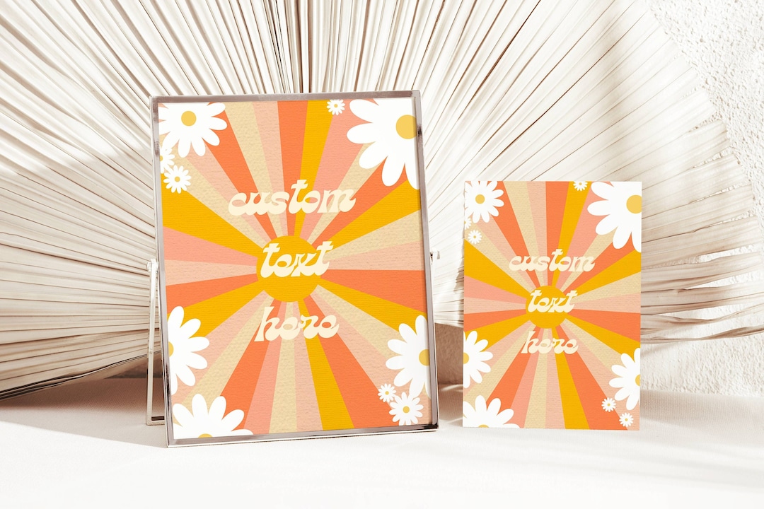 Customizable Groovy Party Sign: Retro Daisy Decor (digital Download) - Etsy