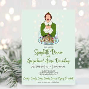 Buddy Elf Invitation Gingerbread House - Etsy