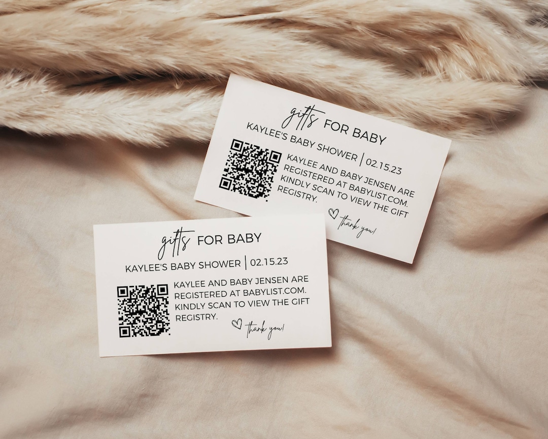 Baby Shower QR Code Gift Registry Insert Card (instant Download) - Etsy