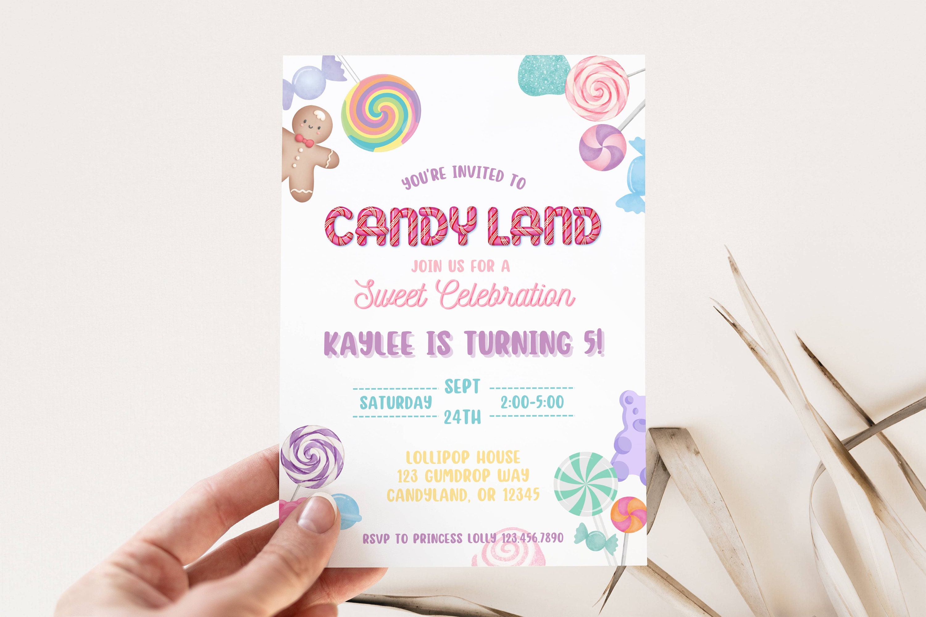 Candyland Birthday Invitation Digital Candyland Invite Sweet - Etsy Canada