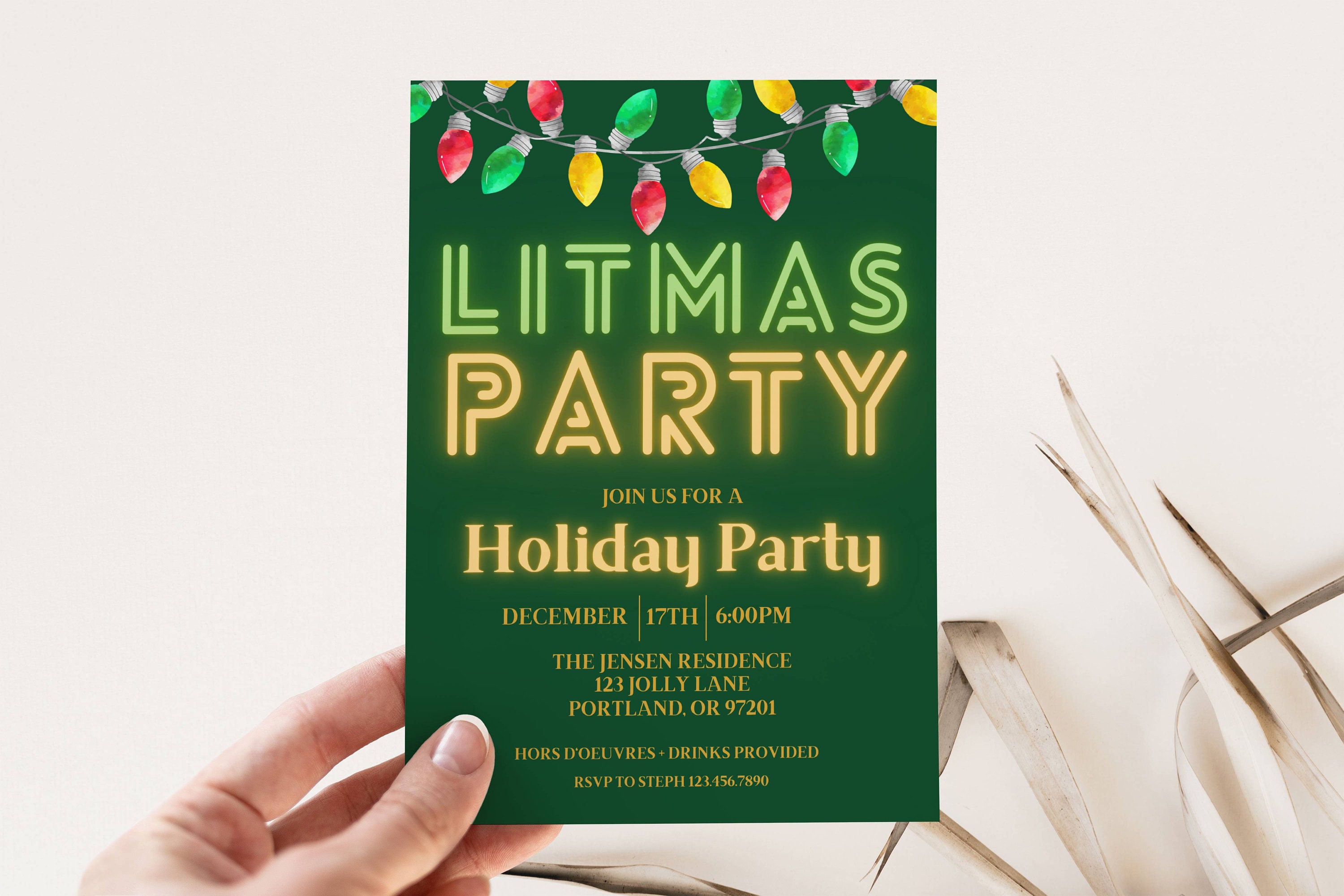 Editable Lets Get Lit Invitation Litmas Party Invite Holiday - Etsy