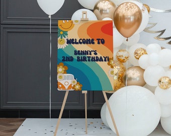 6 Groovy Birthday Signs Hippie Party Signs Tattoo Station - Etsy