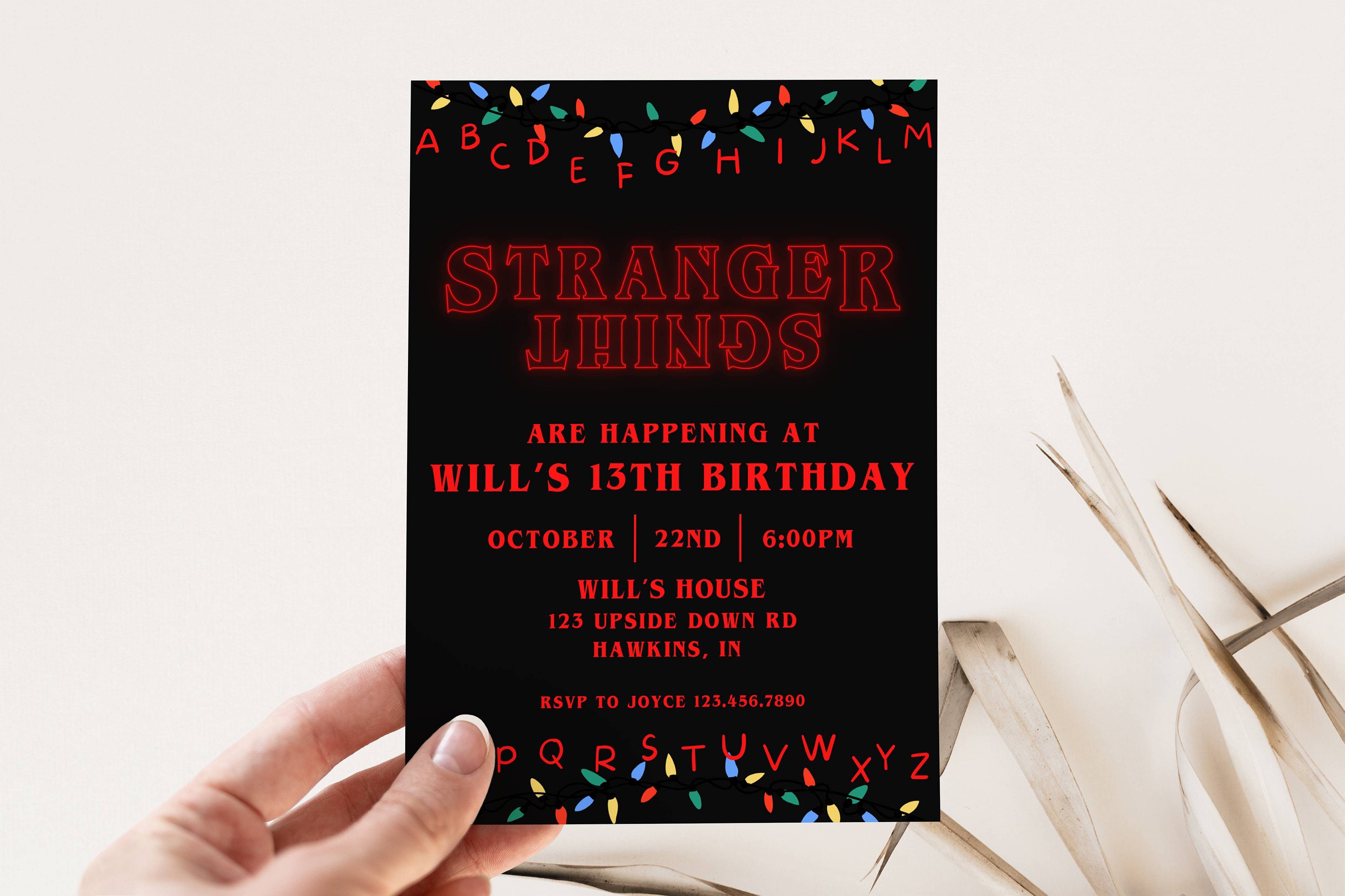 Editable Stranger Things Birthday Invitation Stranger Things - Etsy
