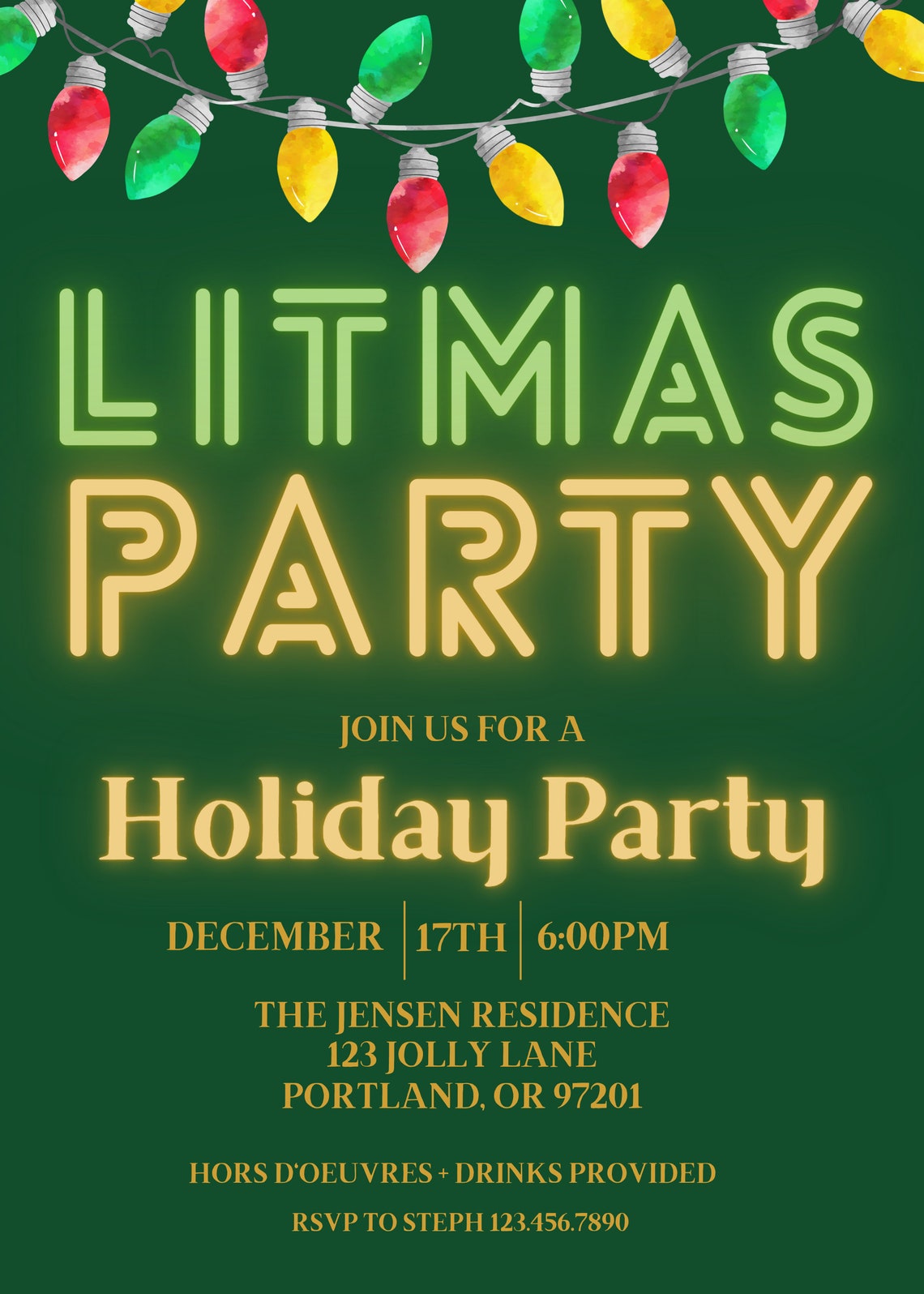 Editable Lets Get Lit Invitation Litmas Party Invite Holiday - Etsy