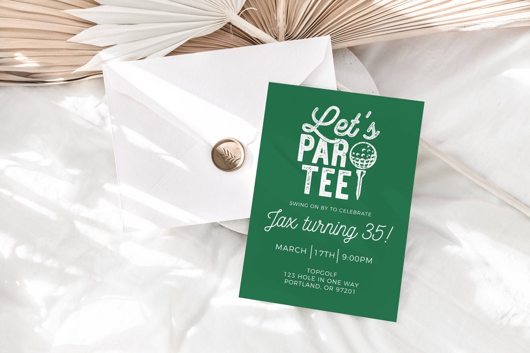 Golf Birthday Invitation: Let's Par-tee Invite (digital Download) - Etsy