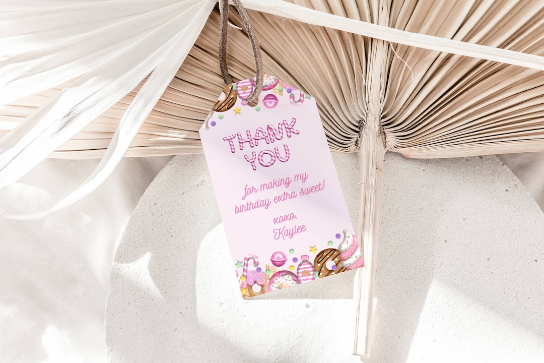 Candyland Party Favor Tags, Candyland Thank You Tags, Sweet Celebration ...