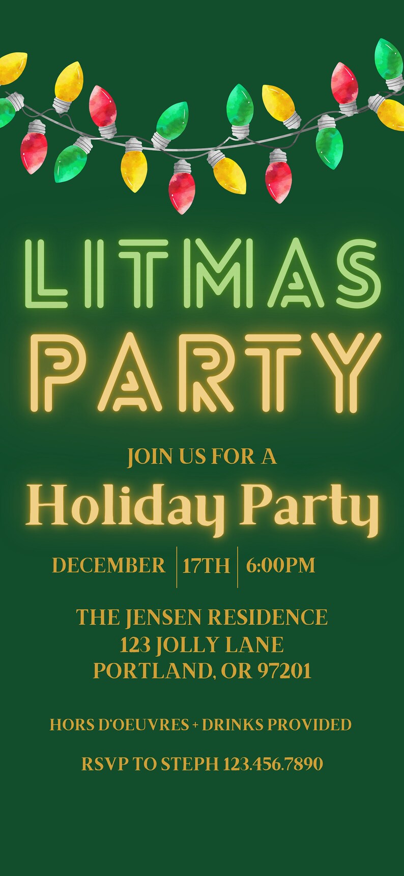 Editable Lets Get Lit Text Invitation Litmas Party Invite - Etsy