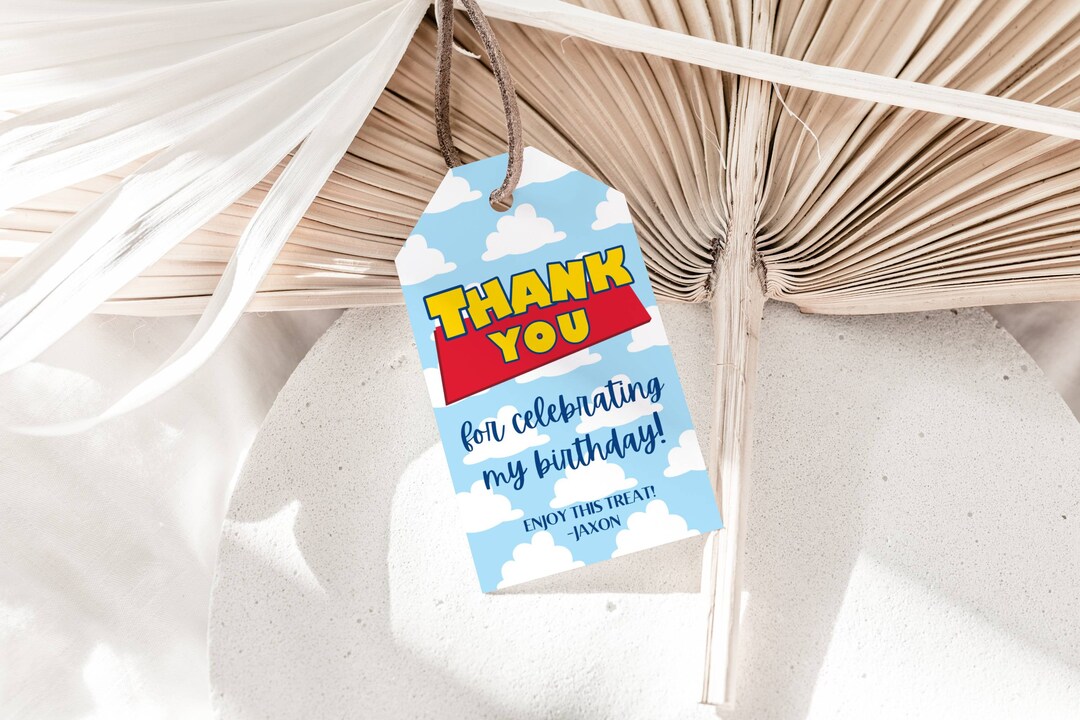 Toy Theme Birthday Gift Tags: Thank You Party Favors (instant Download ...