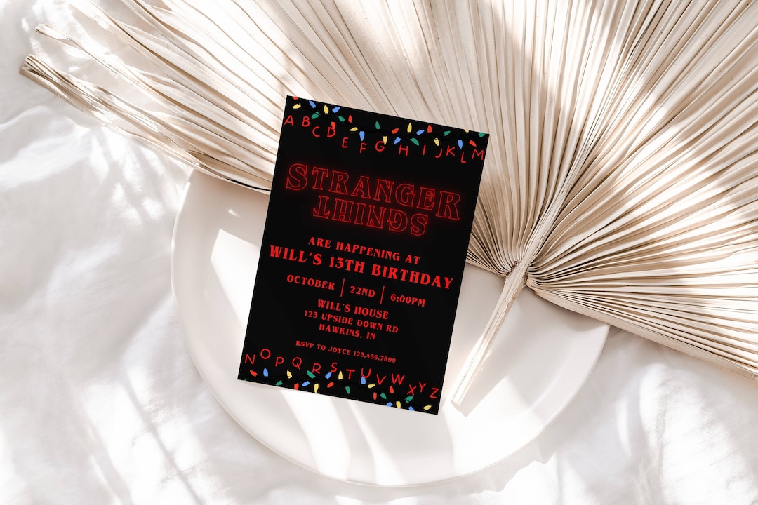 Editable Stranger Things Birthday Invitation Stranger Things Upside ...