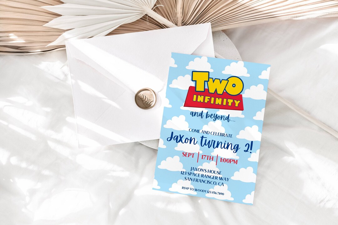 Two Infinity and Beyond Birthday Invitation, Toy Story Two Infinity ...