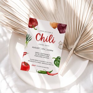 Chili Cook off Party Invitation, Annual Chili Cook off Invite, Food ...