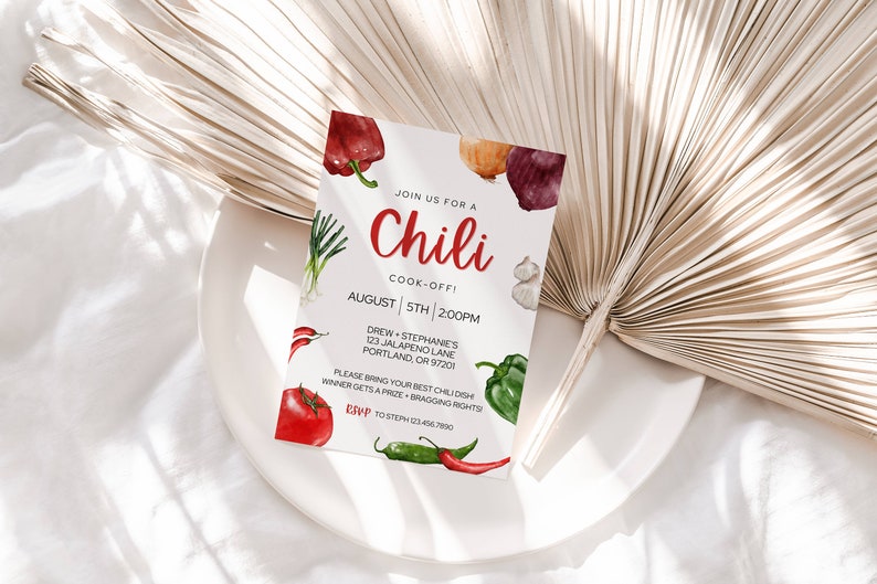 Chili Cook off Party Invitation Annual Chili Cook off Invite - Etsy