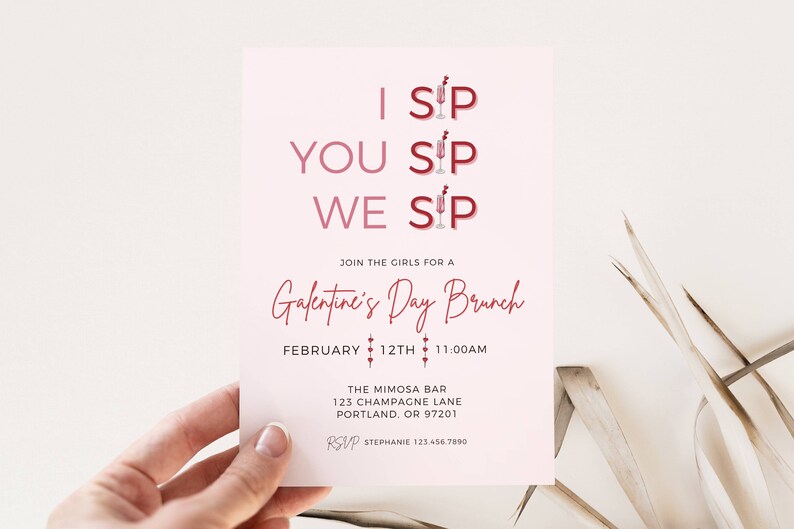 Galentine's Day Party Invitation I Sip You Sip We Sip - Etsy