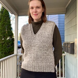 V-neck Vest Knitting Pattern: Sleeveless Knit Pullover (PDF Pattern) - Etsy