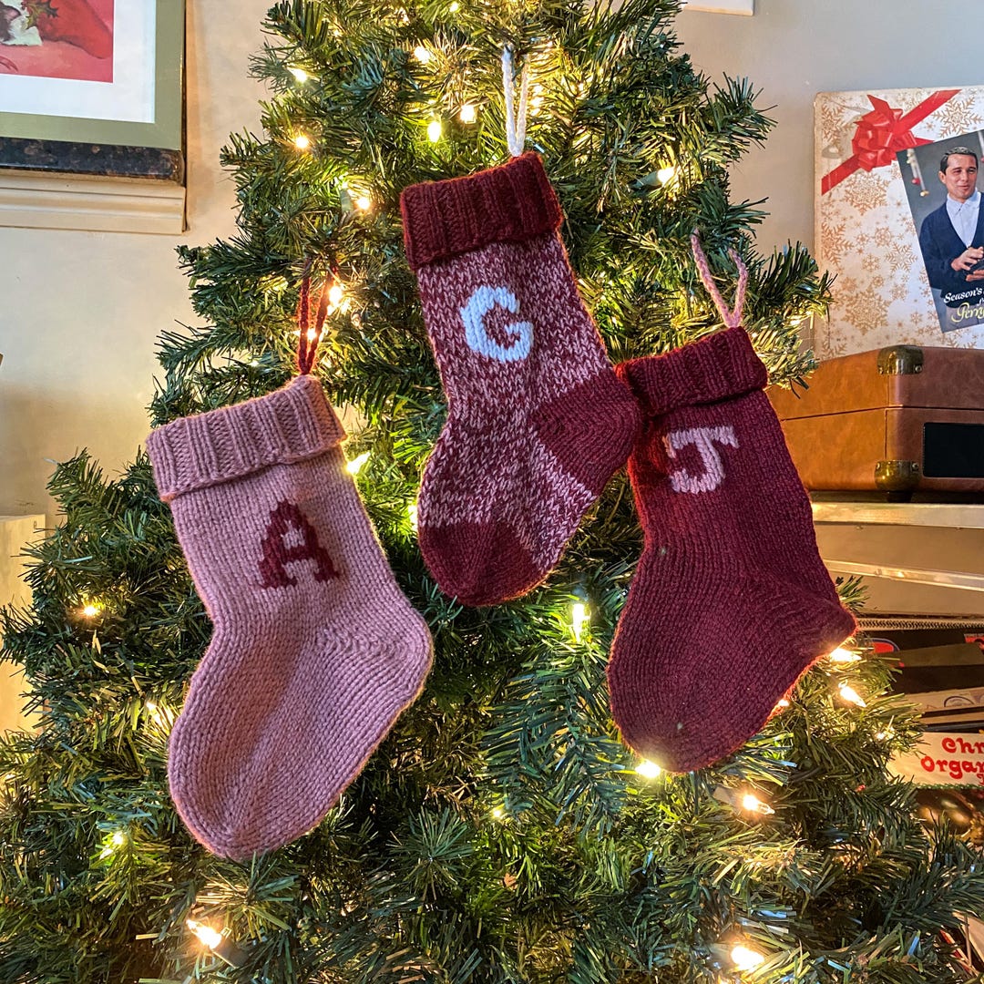 Yuletide Stocking Pattern, Holiday Knit Pattern, Mini Stocking Knitting ...