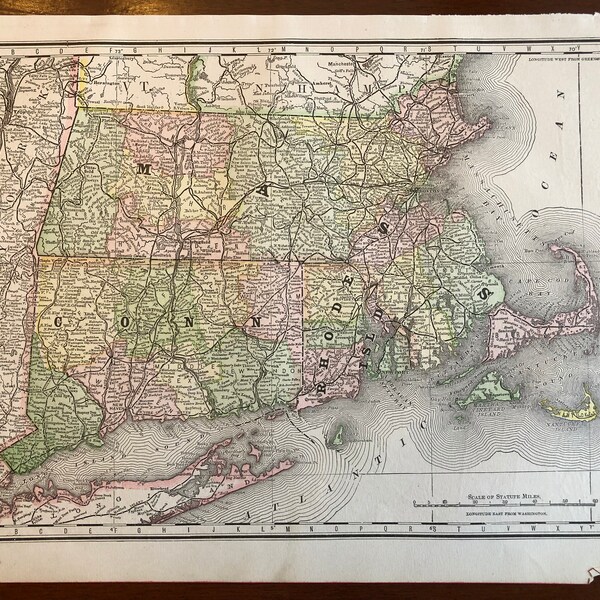 New England Map - Etsy
