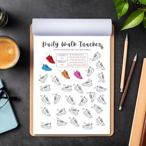 Daily Walk Tracker Printable, Fitness Journal Tracker Page, Workout ...