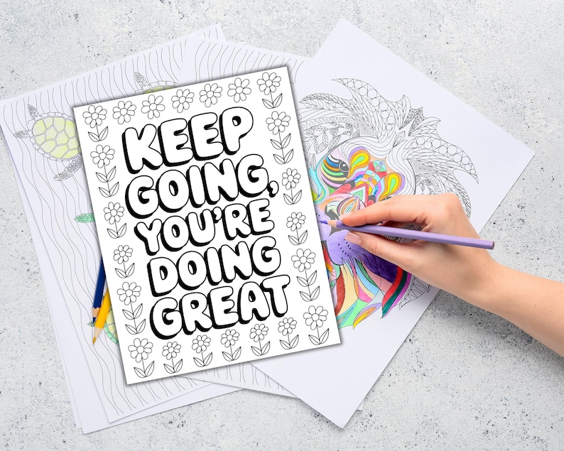 Mental Health Coloring Page, Motivational Quotes Color Page ...