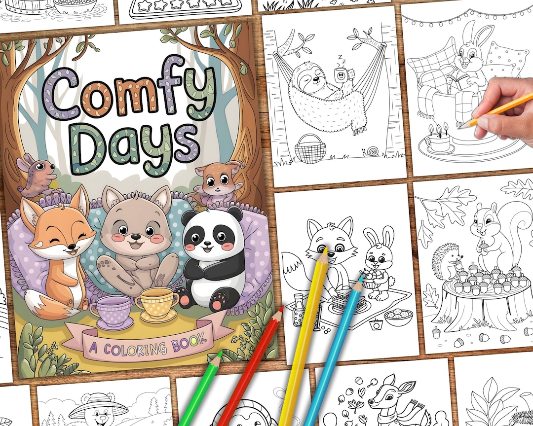 Comfy Days Coloring Pages, Cozy Hygge Moments Coloring Book, Bold and ...