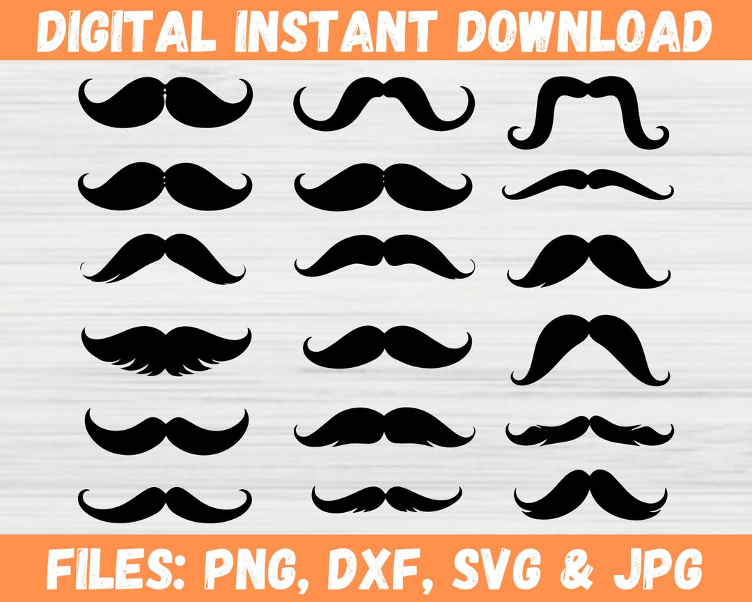 Mustache Beard Clipart Vector - Stylish Designs for Crafts and Pattern ...