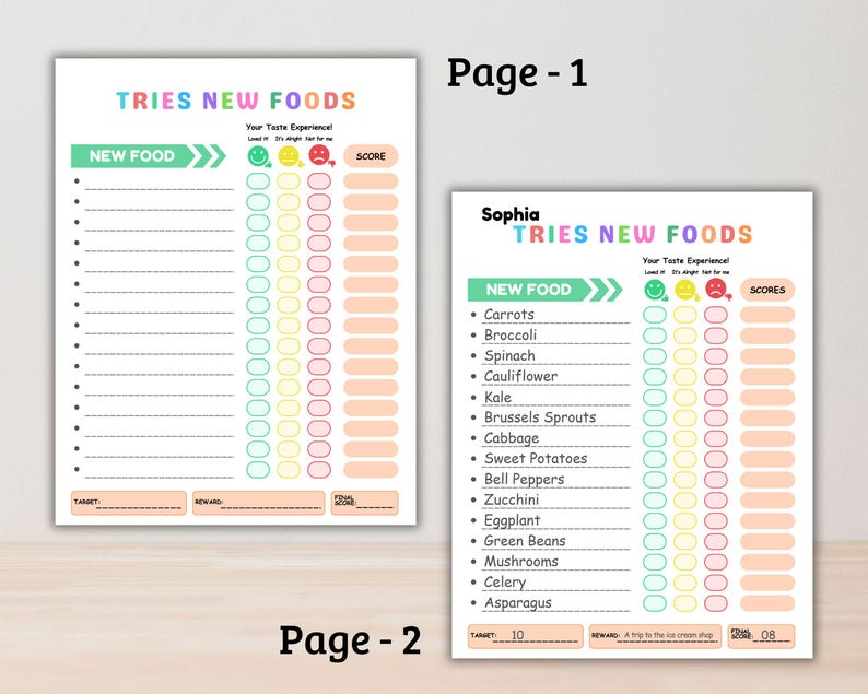 Picky Eater Reward Chart, Try New Foods Printable, Kids Mealtime ...