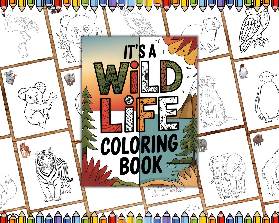 50 Safari Animals Coloring Pages for Kids, Printable Jungle Animal ...