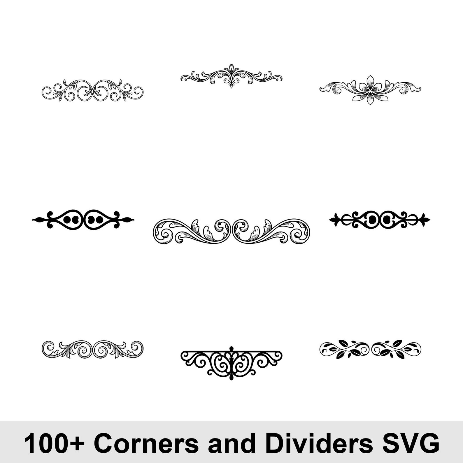 100+ Ornamental Corners SVG Bundle, Decorative Borders & Divider SVG ...