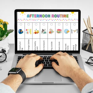 Kids Routine Flip Chart, Editable Morning and Bedtime Schedule, Visual ...