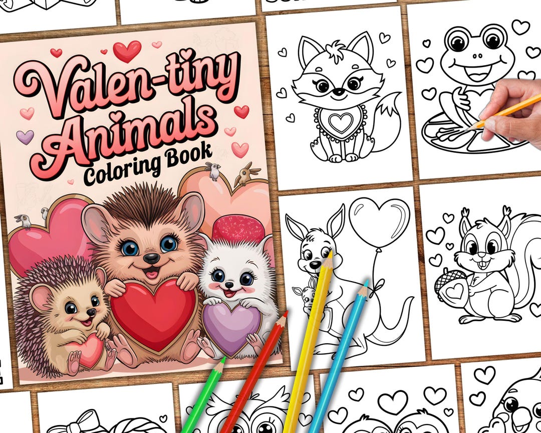 Valentine Animals Coloring Pages for Kids, Preschoolers Toddlers ...