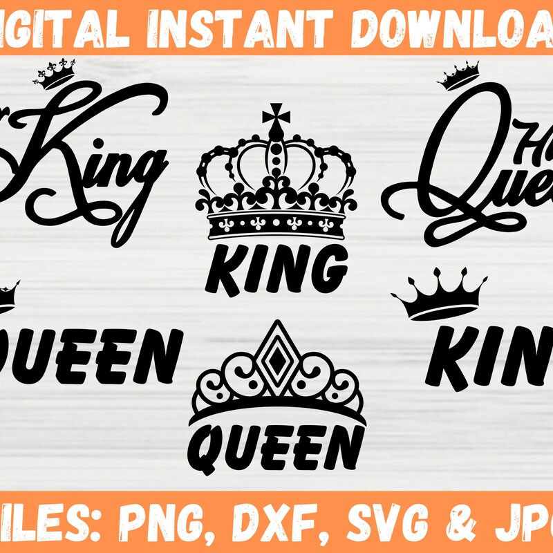 Svg King and Queen - Etsy