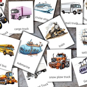 Flashcards for Preschool Vehicles| Editable PDF Kid Flashcards ...