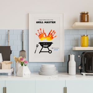 Father's Day Grill Handprint Art, Kids Craft, Handprint Activity ...