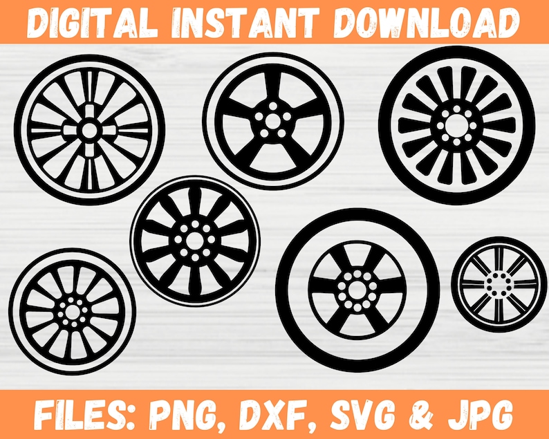 Car Wheels SVG Bundle | Vehicle Tire SVG Collection | Includes Various ...