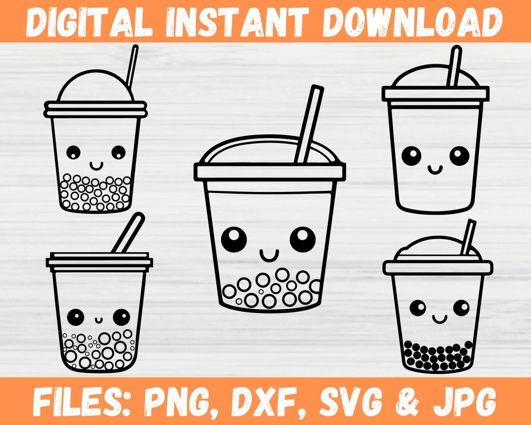 Bubble Tea SVG Bundle, Cute Boba Drink Clipart, Kawaii Cute Summer ...