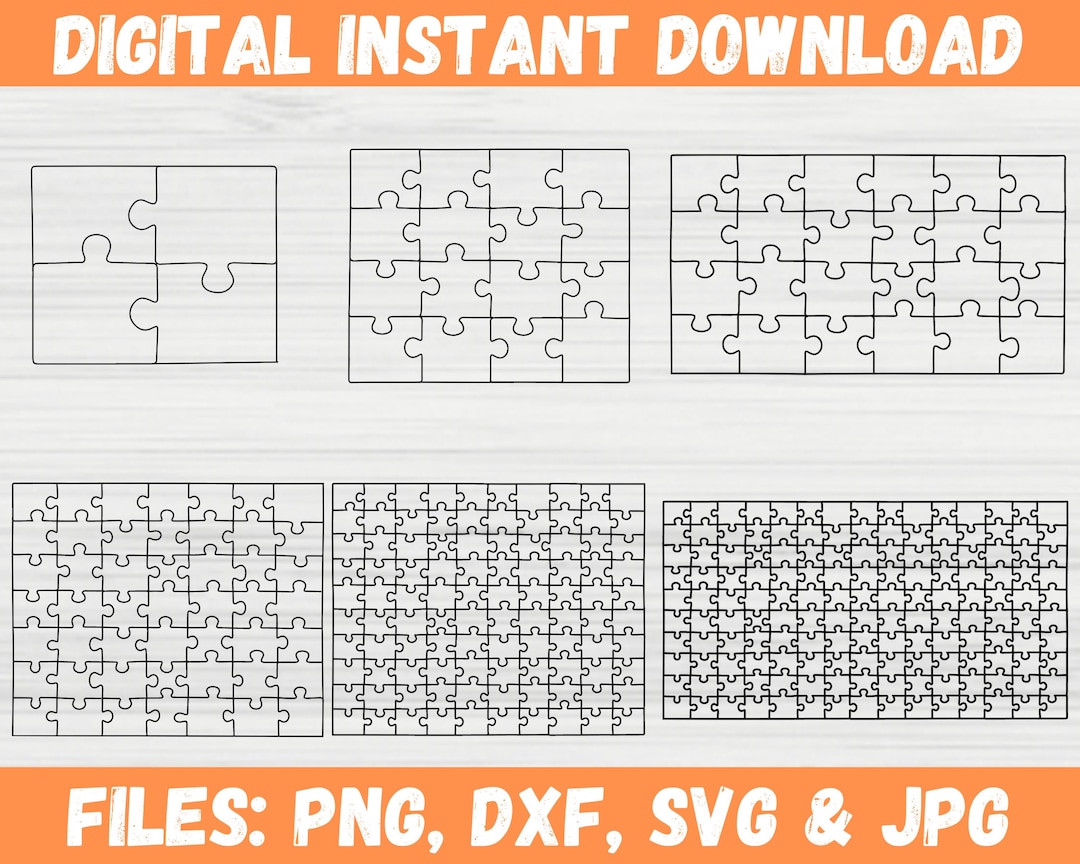 Puzzle SVG Bundle, Jigsaw Pieces Puzzle Clipart, Puzzle Template ...