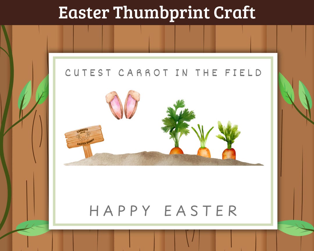 Easter Thumbprint Craft, Easter Bunny Handprint Art, Kids Craft ...