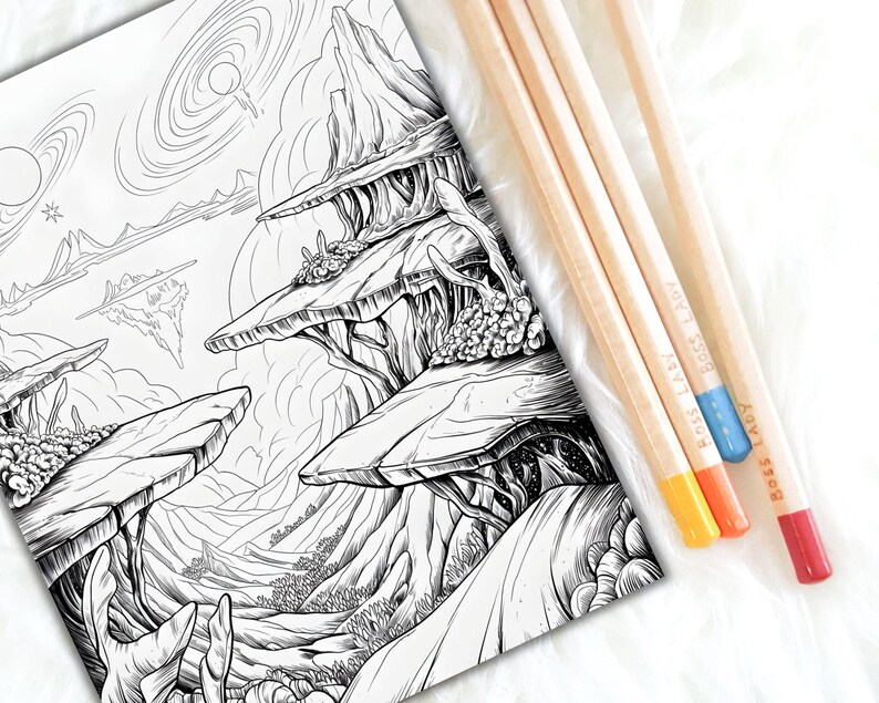 Space Magical and Celestial Coloring Page, Celestial Galaxy Coloring ...