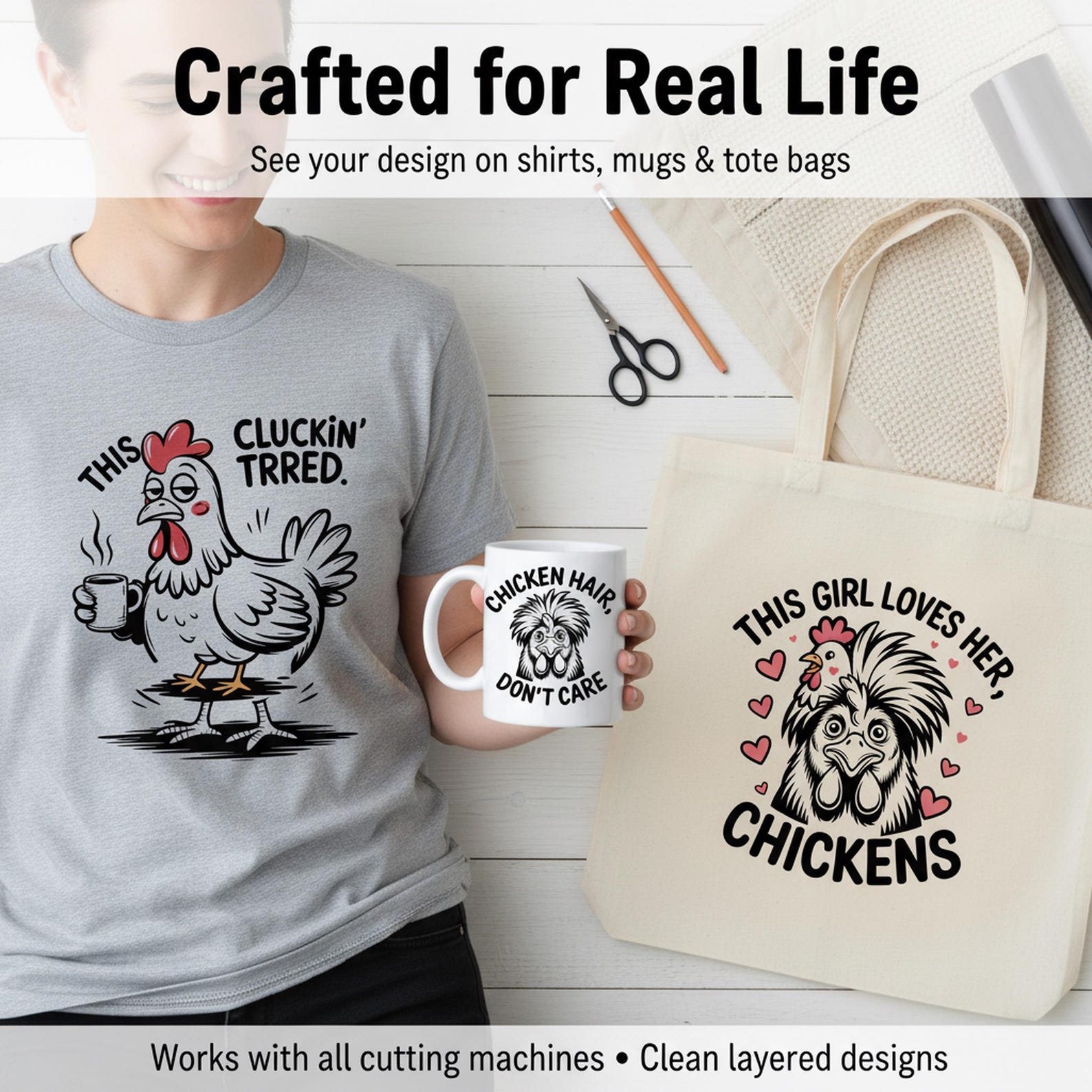Funny Chicken SVG Bundle • 100 Crazy Chicken Svg Files for Cricut • Hen ...