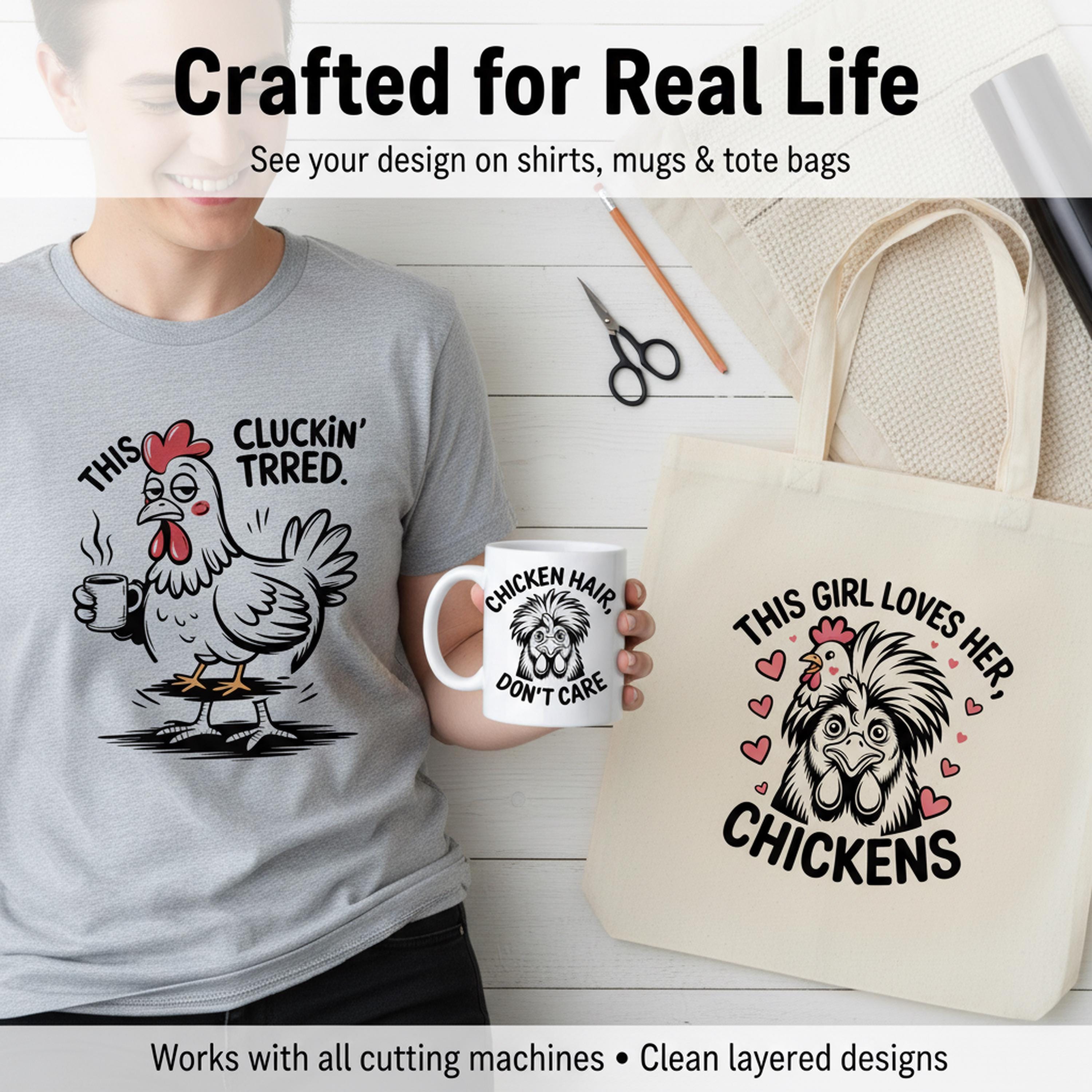 Funny Chicken SVG Bundle • 100 Crazy Chicken Svg Files for Cricut • Hen ...