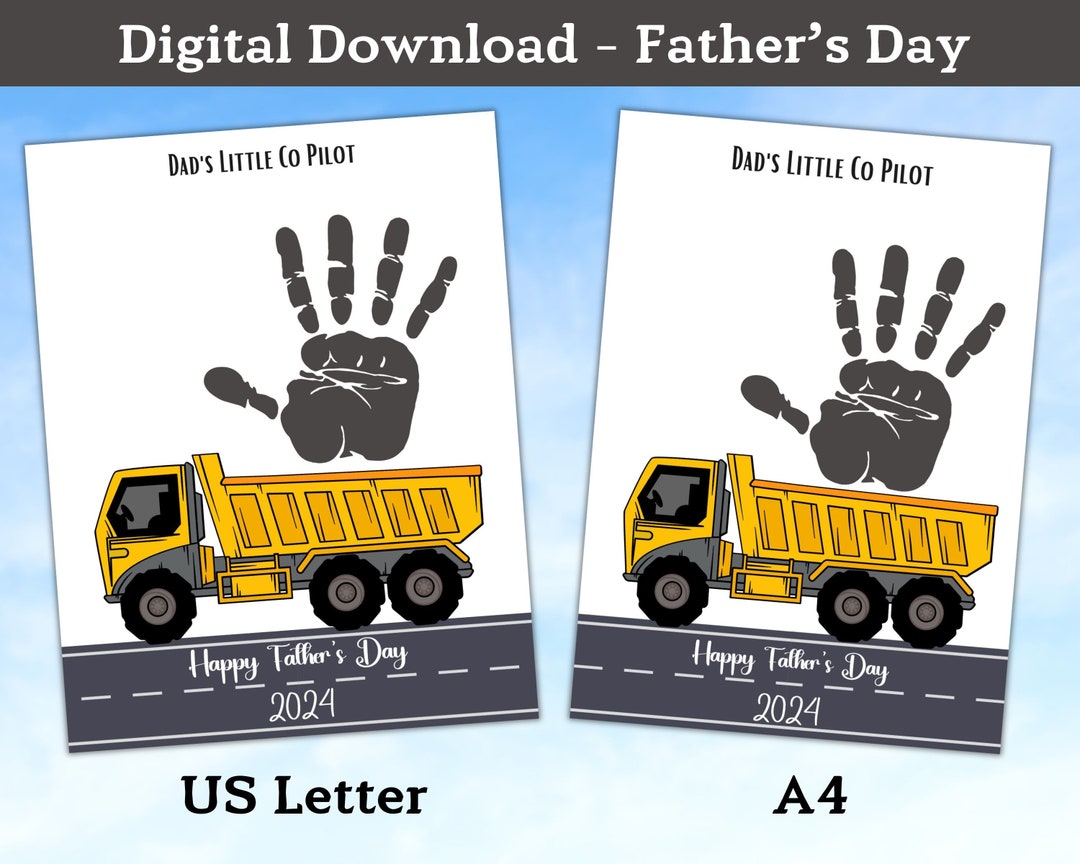 Truck Driver Handprint Art, Hand Print Art Crafting Activity, Trucker ...