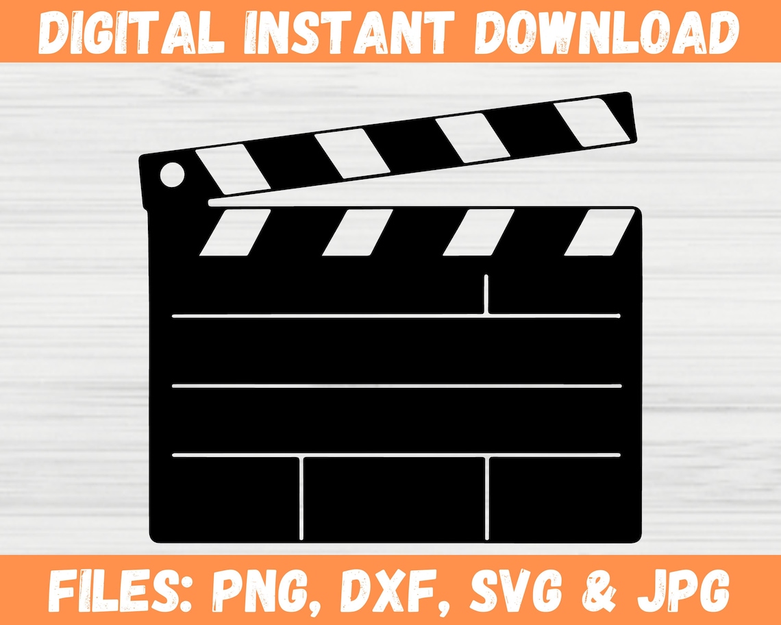 Clapperboard SVG Cut File, Movie Film Clapper Board for Cricut ...