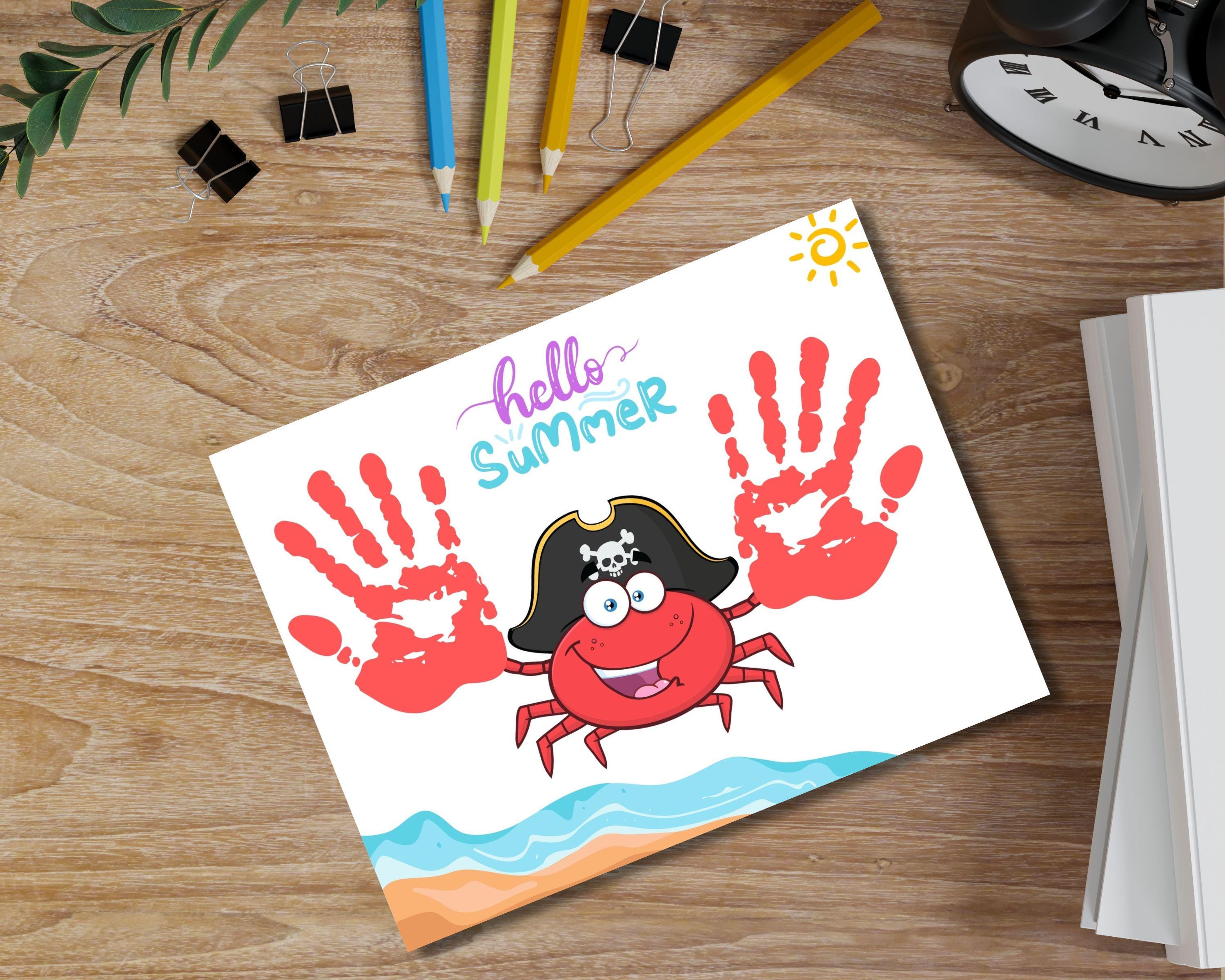 Summer Handprint Craft Bundle for Kids & Toddlers – Printable Keepsake ...