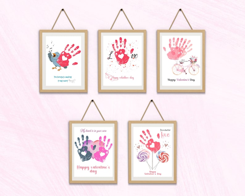 Valentine Handprint Art, Valentine Preschool Craft, Toddler Holiday Art ...